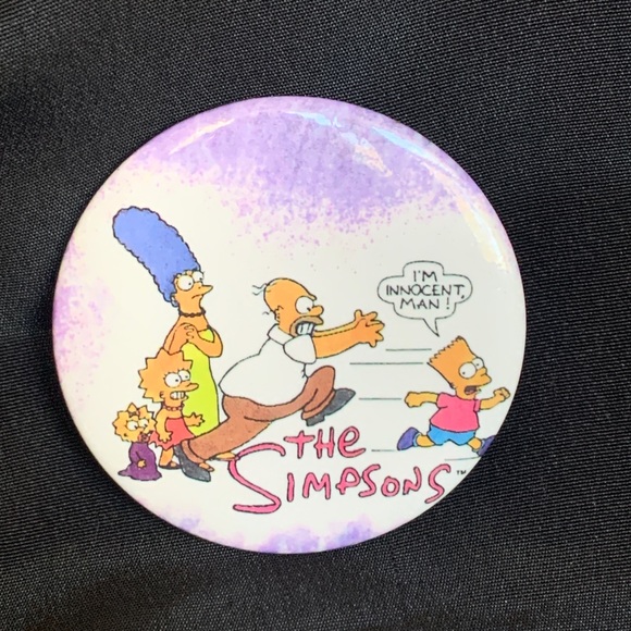 Vintage | Jewelry | Vinage 8s Bart The Simpsons Button 14 Wide | Poshmark